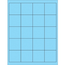 2" x 2" Fluorescent Pastel Blue Rectangle Laser Labels | Brandt Box