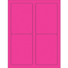 3 1/2 x 5" Fluorescent Pink Rectangle Laser Labels | Brandt Box