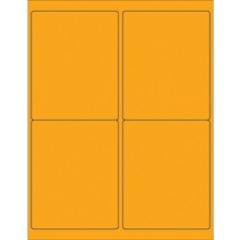 4" x 5" Fluorescent Orange Rectangle Laser Labels | Brandt Box