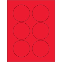 3" Fluorescent Red Circle Laser Labels | Brandt Box